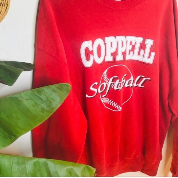Vintage | Sweaters | Vtg Retro Vsco 9s Oversized Softball Sweatshirt ...